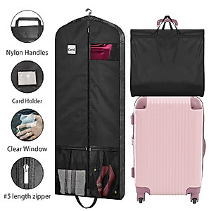 BH7STAR Dress Bags for Gowns Long, 65" Dress Garment Bags for Hanging Clothes, Dress Bags for Closet Storage and Traveling, Foldable Dress Cover