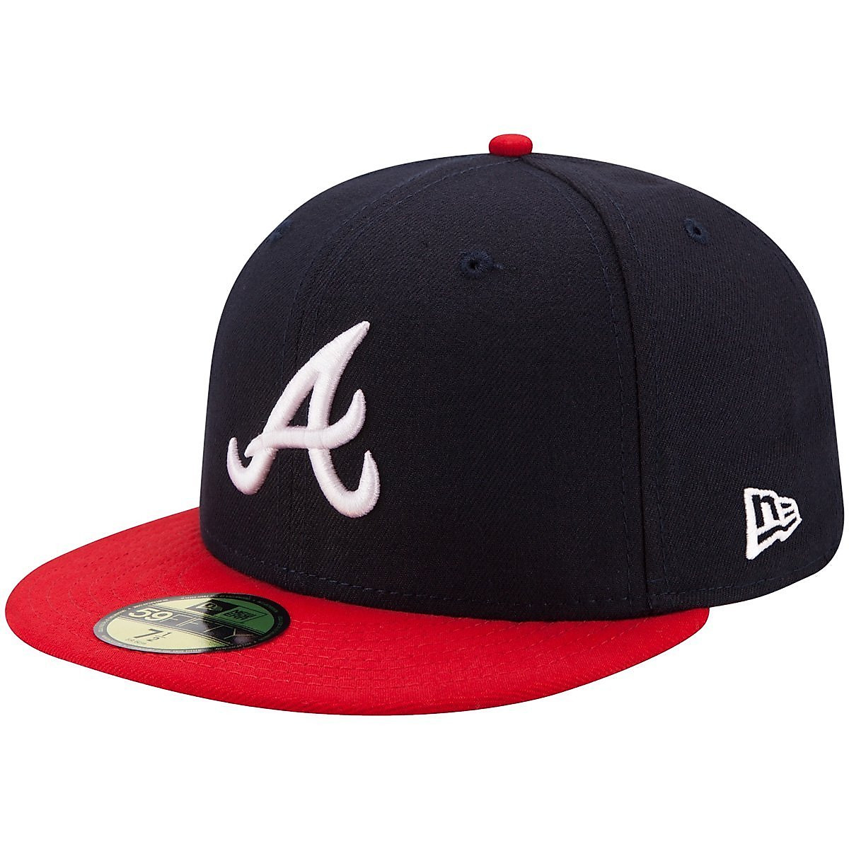 New Era 59FIFTY Atlanta Braves Navy/Red MLB 2017 Authentic Collection On Field Home Cap Size 7 1/8