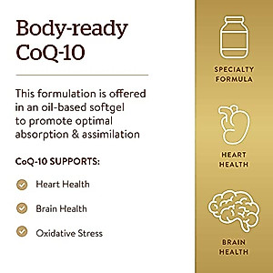 Solgar Megasorb CoQ-10 100 mg, 90 Softgels - Supports Heart Function & Healthy Aging - Coenzyme Q10 Supplement - Enhanced Absorption - Non-GMO, Gluten Free, Dairy Free - 90 Servings