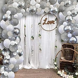 Dazzle Bright 100 PCS White Balloons Latex Balloons Different Party Balloon Kit for Balloon Garland Arch Birthday Party Graduation Baby Shower Wedding Holiday Decoration (18-12-10-5 Inch)