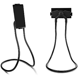 360 Degree Flexible Smart All Cell Phone Holder Adjustable Rotating Mounts with Multiple Function Bracket for Table, Bed, Car, Hang Neck, Bed Neck, Put Any Where You Want (Black, 12.56.4cm)
