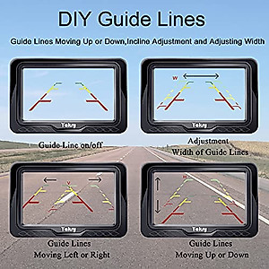 Yakry Backup Camera for Car HD 1080P 4.3 Inch Monitor Rear View System Reverse Cam Kit Truck SUV Minivan Easy Installation Plug and Play Waterproof Night Vision DIY Grid Lines Y11