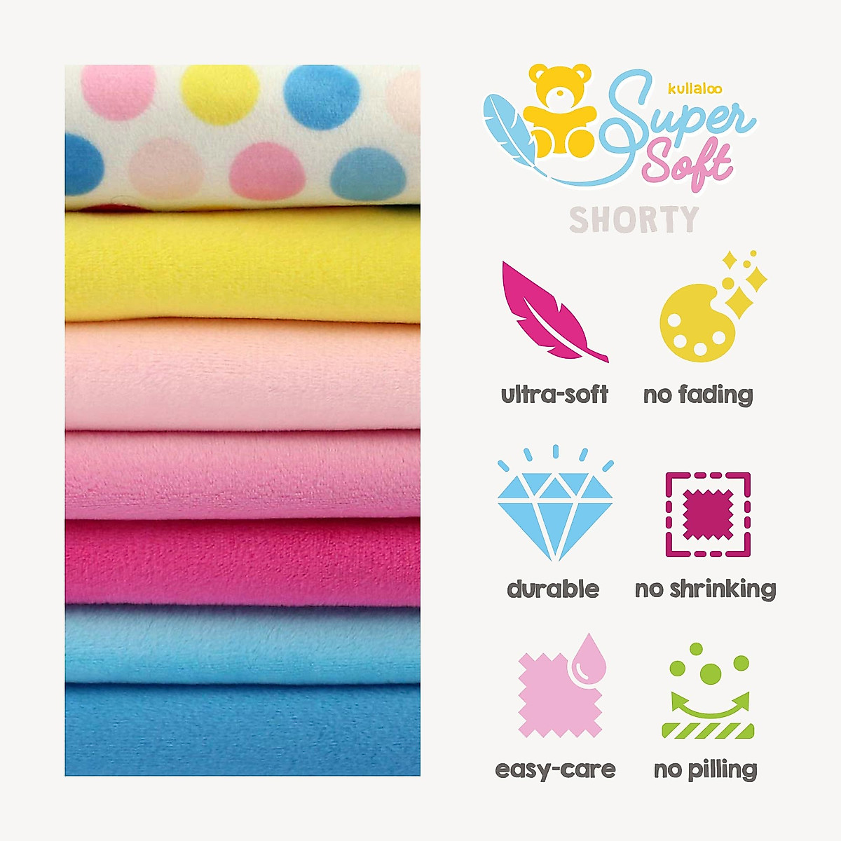 Short Pile Plush Fabric for Sewing/Minky for plushies & Many More ✦ 39.5x29.5 inch ✦ Pile Length 1/16 inch (1.5 mm) ✦ HOT Pink