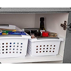 Sterilite Medium Sized Home Stackable Storage & Organization Basket, White