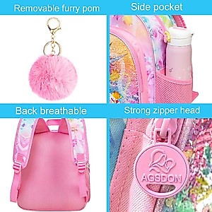 CCJPX Unicorn Backpack for Girls, 12.5” Toddler Sequin Bookbag Kindergarten Cute School Bag
