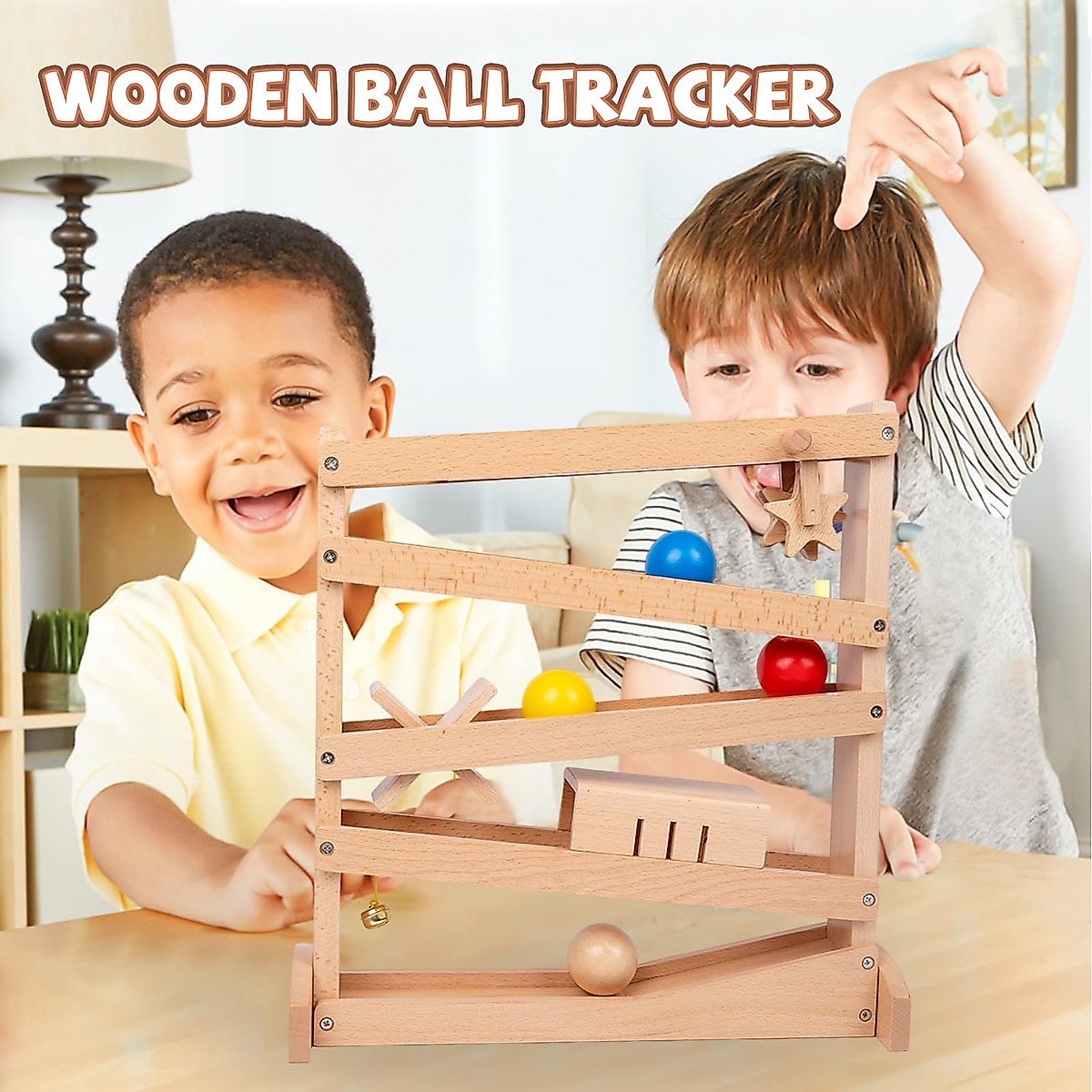 Adena Montessori Tracker Ball Drop Toys Wooden Toys for 1 2 3 Years Old Toddlers Montessori-Inspired Toys for Babies