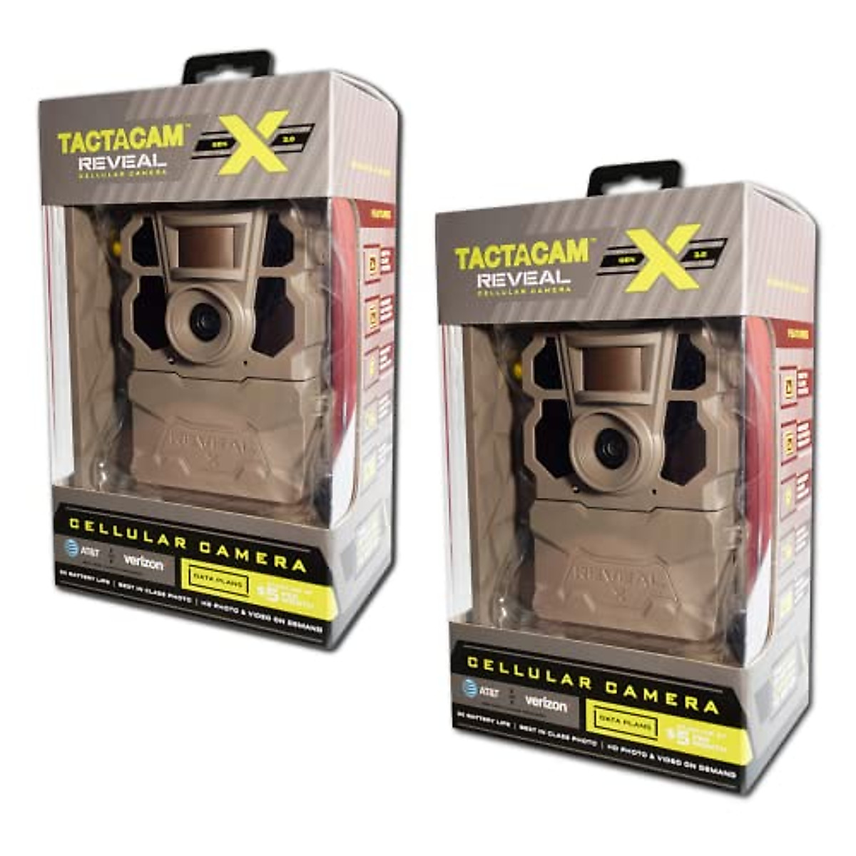 TACTACAM 2 Pack Reveal X Gen 2.0 LTE Cellular Trail Camera AT&T and Verizon, HD Video, HD Photo, Low Glow IR LED Flash (TA-TC-XG2) for Hunting, Security, Surveillance Gen 2 (2 Pack X Gen 2.0)