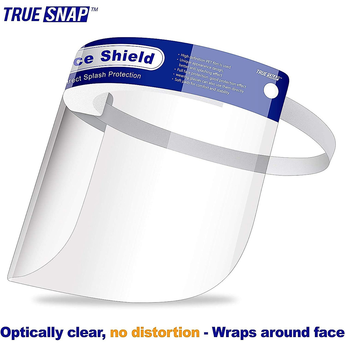 Face Shield 10-Pack, Reusable Transparent Anti-Fog Visor Full Face Safety Cover with Comfort Foam, Adjustable Band to Fit All Sizes, 10-Pack