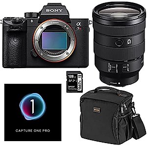 Sony Alpha a7R III Mirrorless Digital Camera (V2) with FE 24-105mm f/4 G OSS Lens Bundle with Capture One Pro Photo Editing Software, 128GB SD Card, Bag