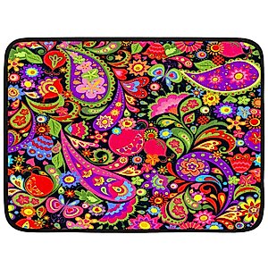 Drying Mat for Kitchen Counter Floral Ethnic Colorful Dish Drying Mat Dish Drying Pad for Kitchen Counter Dry Mat for Dishes Dish Rack Mat Coffee Bar Mat Dish Drain Mat Drying Mats for Countertop
