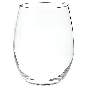 Amazon Basics Stemless Wine Glasses (Set of 4), 15 oz & All-Purpose Wine Glasses, 19-Ounce, Set of 4