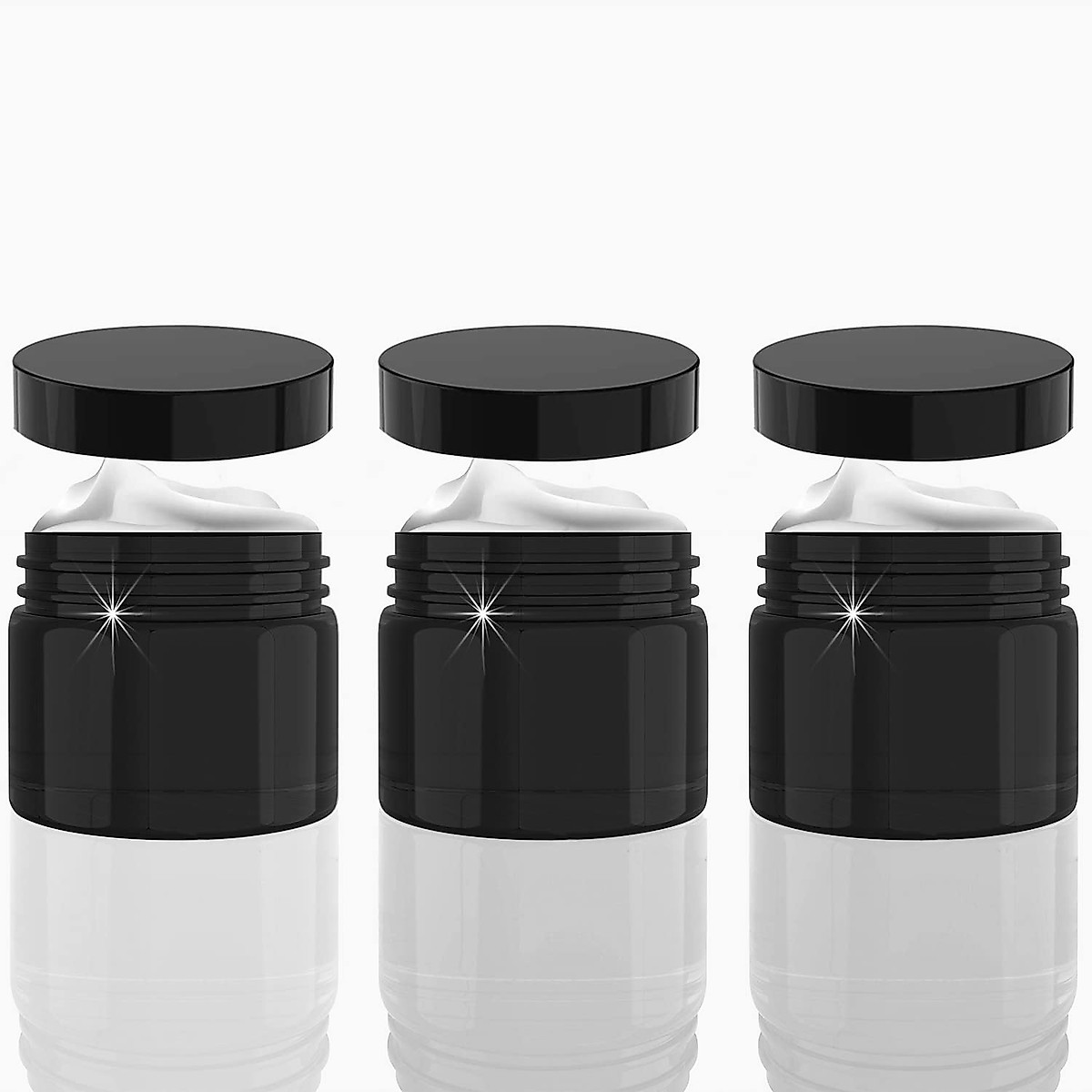 4 oz Plastic Pot Jars Round Clear Leak Proof Plastic Cosmetic Container Jars for Cosmetic, Lotion, Cream, Eye shadow, 12 Pcs.