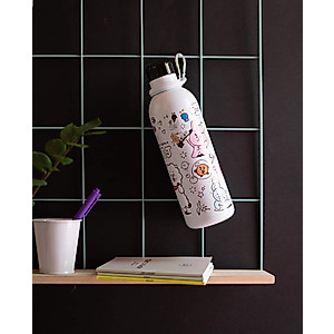 Official Kawaii Water Bottle 500ml Merchandise / 17OZ, Stainless Steel, Vacuum Insulated Water Bottle, Double Wall Reusable Water Bottle With Carabiner, BPA Free - Kawaii Stuff