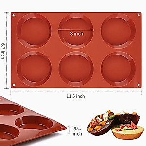 JOERSH 2-PK Silicone Egg Molds Non-Stick 3" Round Muffin Top Baking Pans, Egg Molds for Breakfast Sandwiches, Corn Breads, Whoopie Pies, Shortcakes