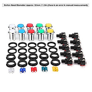 Shanrya Reset Button, Game Accessory Switch Arcade Button Easy to Install Translucent for Amusement Park for Game Machine for Outdoor