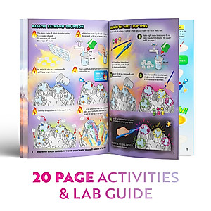 Playz Explosive Rainbow Volcano Kit for Kids with 23+ Science Chemistry Set Activities & Experiments, Glow in The Dark Learning & Education Toys, & Earth Science Kits for Kids Age 8-12, Boys, & Girls