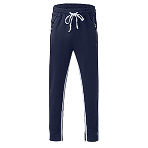 Vickyleb Men's Fitted Elastic Waistband Cotton Linen Pants with Drawstring Cargo Pants for Men Black mingwangseo @w