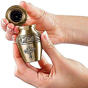 Trupoint Memorials Cremation Urns for Human Ashes - Decorative Urns, Urns for Human Ashes Female & Male, Urns for Ashes Adult Female, Funeral Urns - Bronze, 1 Small Keepsake