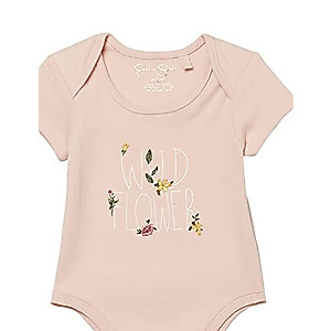 Jessica Simpson Girls' 3-Pack Short Sleeve Bodysuit, Fall Floral, 6-9 Months