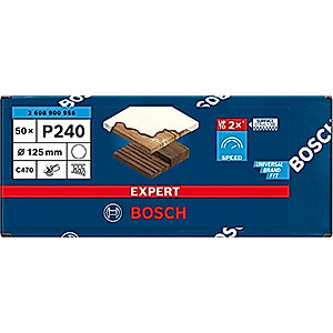 Bosch Professional 50x Expert C470 Sandpaper (Ø 125 mm, Grit 240, Accessories Angle Grinder)