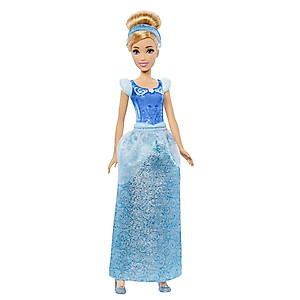 Mattel Disney Princess Toys, Cinderella Fashion Doll, Sparkling Look with Blonde Hair, Blue Eyes & Hair Accessory, Inspired by the Movie