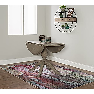 Linon Home Décor Mauro Antuque Rustic Brown Drop Leaf Dining Table