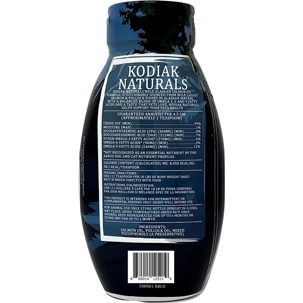 Kodiak Naturals, 32 oz Wild Alaskan Salmon Oil Formula - Balanced Blend of Pure Fish Oils, with EPA and DHA from Wild-Caught Fish, Support for Skin & Coat, Immune & Heart Health, and Joints