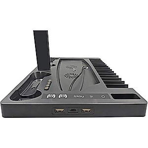 PS5 Vertical Stand Cooling Fan and Controller Charger Console Charging Station Fan Cooler for Playstation 5 PS5 Docking Station, Black