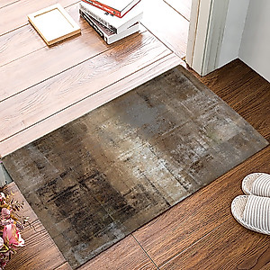 Modern Abstract Indoor Doormat Bath Rugs Non Slip, Washable Cover Floor Rug Absorbent Carpets Floor Mat Home Decor for Kitchen Bathroom Bedroom Brown and Gray Minimalism Art 16x24in
