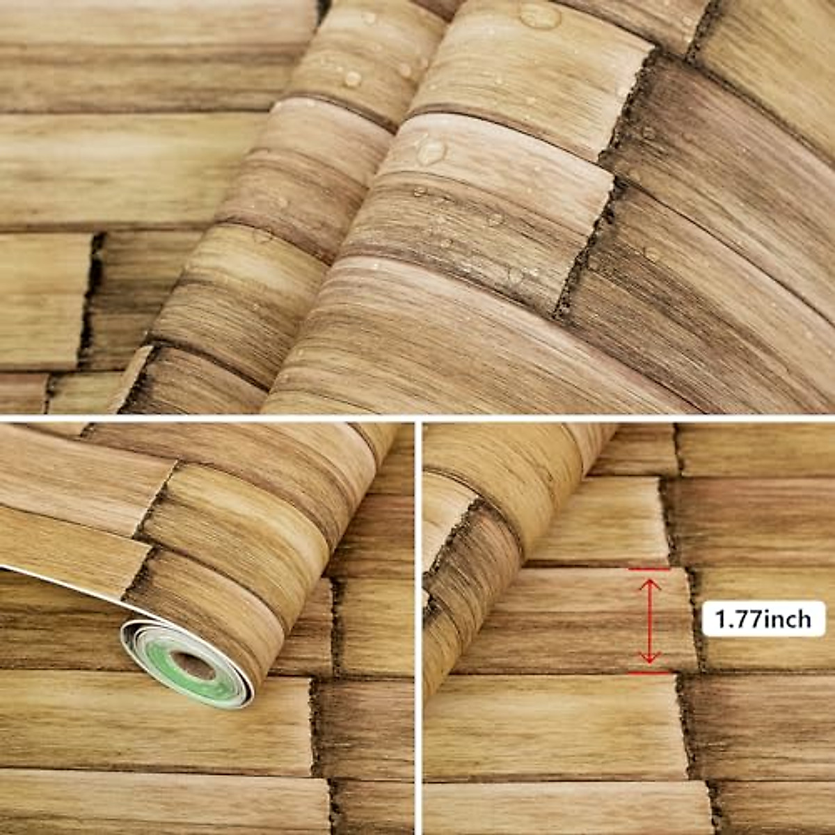 Wood Wallpaper Wood Plank Peel and Stick Wallpaper Shiplap Wood Contact Paper 17.7in x 118.1in Rustic Wood Self Adhesive Removable Wallpaper Vintage Faux Shiplap Wood Peel and Stick Wallpaper Cabinet