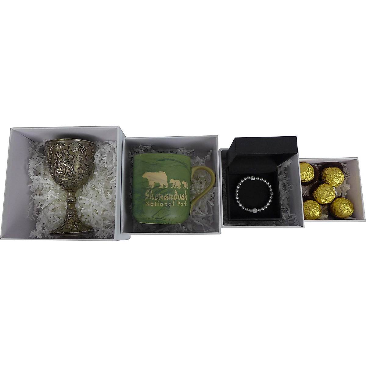 Cypress Lane Square Rigid Gift Box, a Nested Set of 4, 3.5x3.5x2 to 6x6x4 inches (Red)