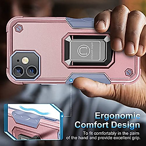 HOOMIL Case for iPhone 11 with Stand, Military-Grade Protection Shockproof Cover - Rose Gold