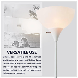 Newhouse Lighting NHFL-JO-WH Joey 71-inch Modern Standing, Torchiere Floor Lamp for Bedrooms, Living Room | Durable Floor Lamp for Home, Office, Reading (White)