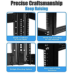 Raising Electronics Server Rack 4 Post Open Rack Frame Rack Enclosure 19 Inch Adjustable Depth Aluminum (27U,56Inch Height)