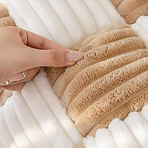 Funnyfuzzy Cream-Coloured Large Plaid Square Pet Mat Bed Couch Cover,Dog Blankets for Large Dogs, Funny Fuzzy Couch Cover,Waterproof Blanket Dog Bed Cover Pet Blanket