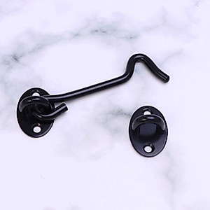 LEVINE 2PCS 4 Inch Latch Black Heavy Duty Solid Stainless Steel Gate Latch for Wooden Fences or Metal Gates,Safety Sliding Barn Door,Shed(4 Inch,Black)