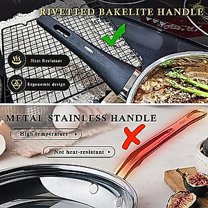 Meythway Stainless Steel Pots and Pans Set Nonstick, 6-Piece Kitchen Cookware Sets with Stay-Cool Handles, Non-Toxic, Dishwasher Safe & Compatible with All Stovetops (Gas, Electric & Induction)