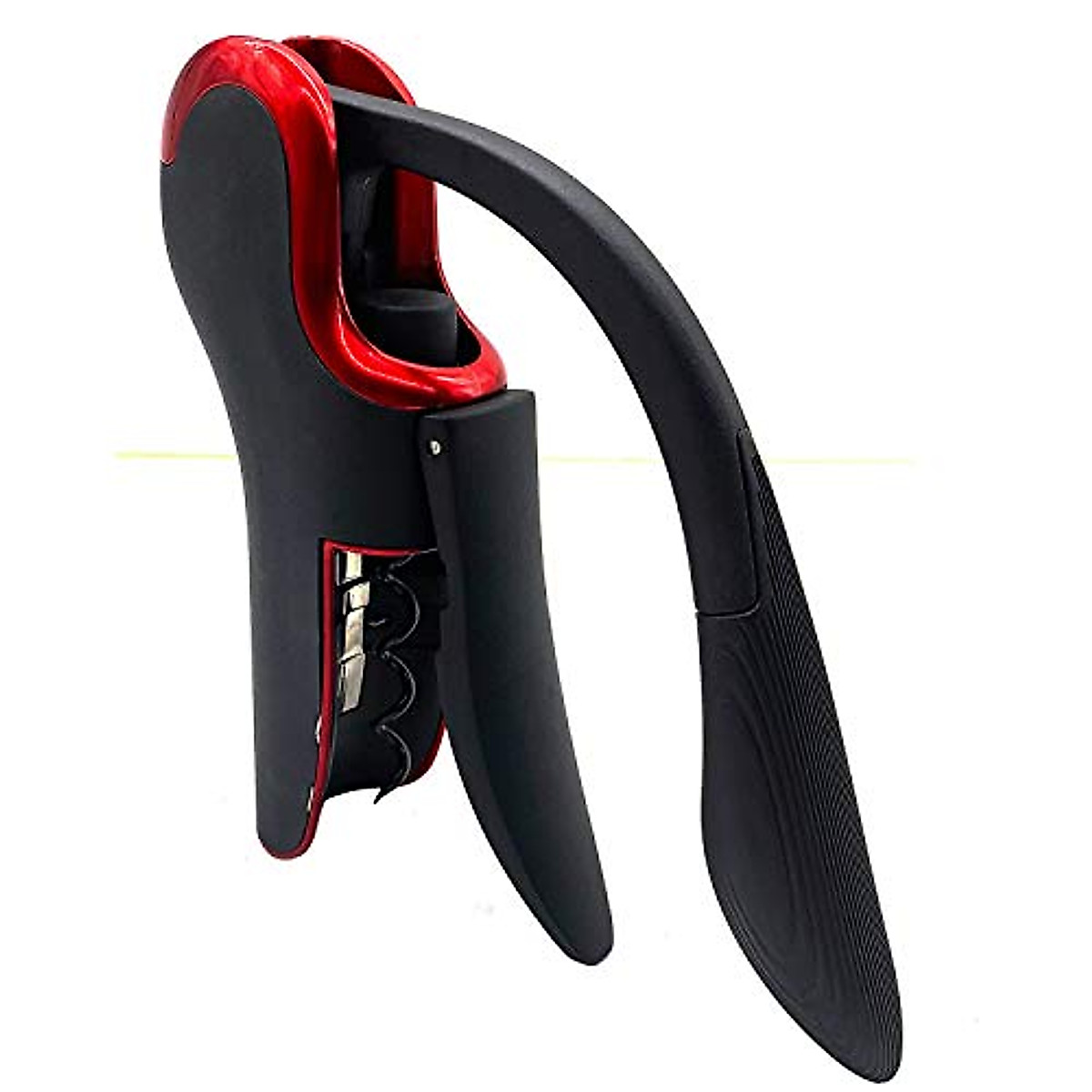 KEISSCO Wine Opener Compact Vertical Corkscrew Wine Bottle Opener with Built-in Foil Cutter