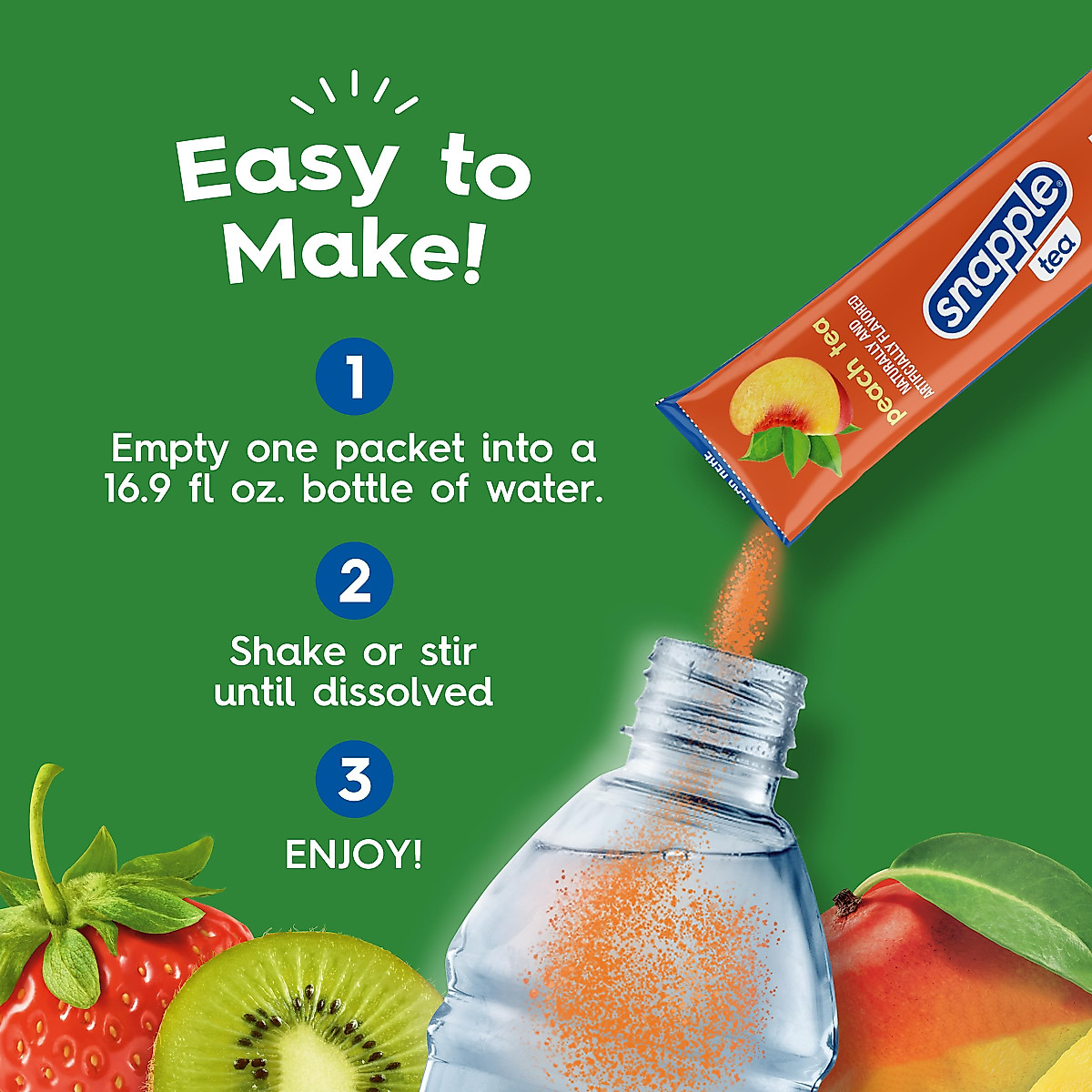 Snapple Tea – Sugar Free & Delicious, Made with Natural Flavors (Peach, 72 Sticks)