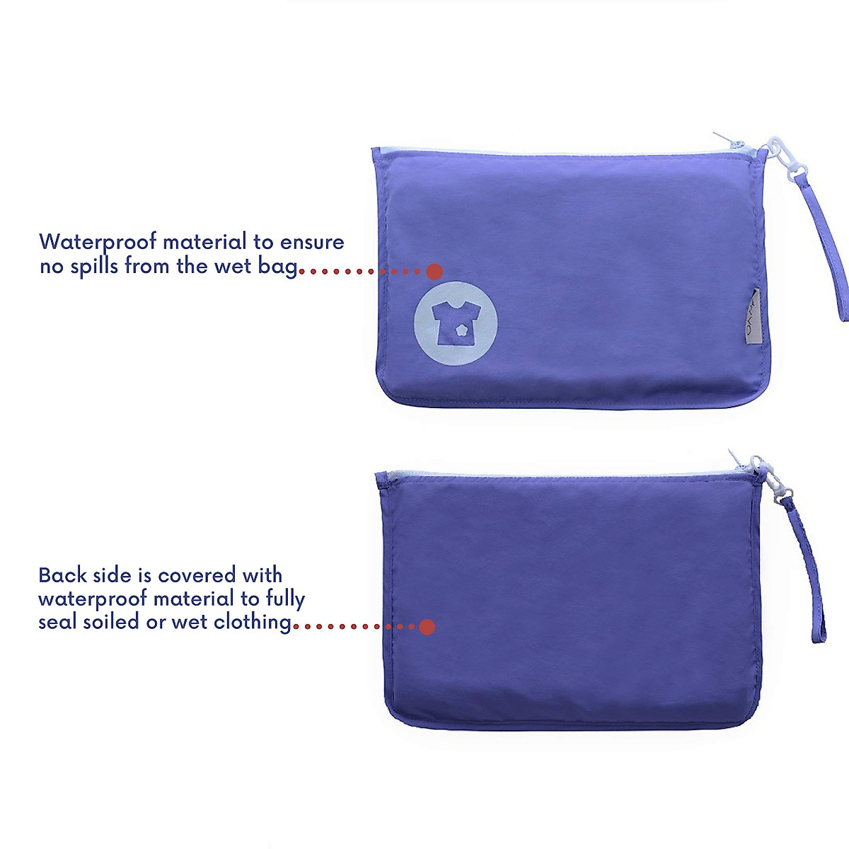 OYYO Diaper Bag Organizer Pouches a 5 pc Set. Machine Washable, Color Coded, Diaper pad and Wet Bag Included.