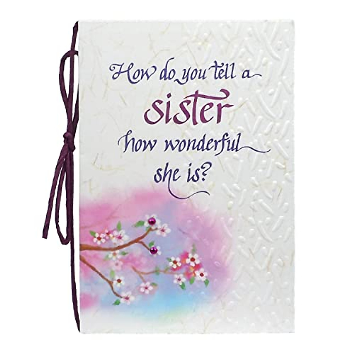 Blue Mountain Arts Sister Card - Thank You Card, Holiday Card, Any Occasion Card, Gemstone Accented, Eco-Friendly, 6.9 x 5.4 Inches