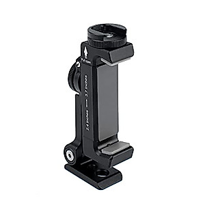 Arnarkok Metal Phone Tripod Mount w Rotatable Cold Shoe,360 Rotation & Tilt Angle,Compatible with iPhone Cell Phone Tripod Mount Adapter, Phone Mount for Tripod,Tripod Phone Mount,Video Vlogging Rig