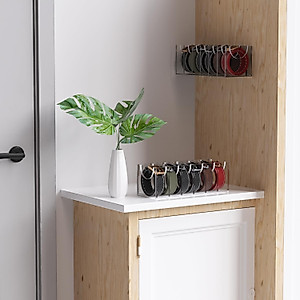 GTI Belt Organizer, Acrylic 6 Compartments Belt Organizer for Closet and Drawer, Display Case for Tie,Bow Tie and Belt,Clear Belt Storage Container Holder for Men Women