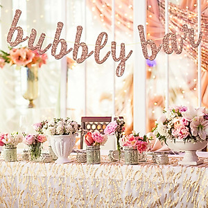 Rose Gold Bubbly Bar Banner - Bachelorette / Bridal Shower / Engagement / Baby Shower / Mimosa Bar Party Decorations