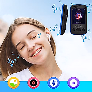16GB Clip Mp3 Player with Bluetooth 5.0 - pebuwet Portable Digital Music Player MP3 MP4 Player with Clip for Kids with USB-C for Sports Running Super Light Wearable Small Walkman Player