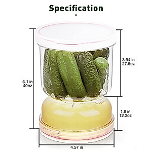 AIxibu Pickle Jar with Strainer Flip,40oz Pickle Flip Jar With Double Leak Proof,Food Storage Container of Pickles(1PCS)