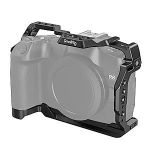 SmallRig Cage for Canon R8, Camera Cage for EOS R8 with1/4-20 Threaded Holes, 3/8"-16 Locating Holes for ARRI, Included Cold Shoe, QD Port and NATO Rail - 4212
