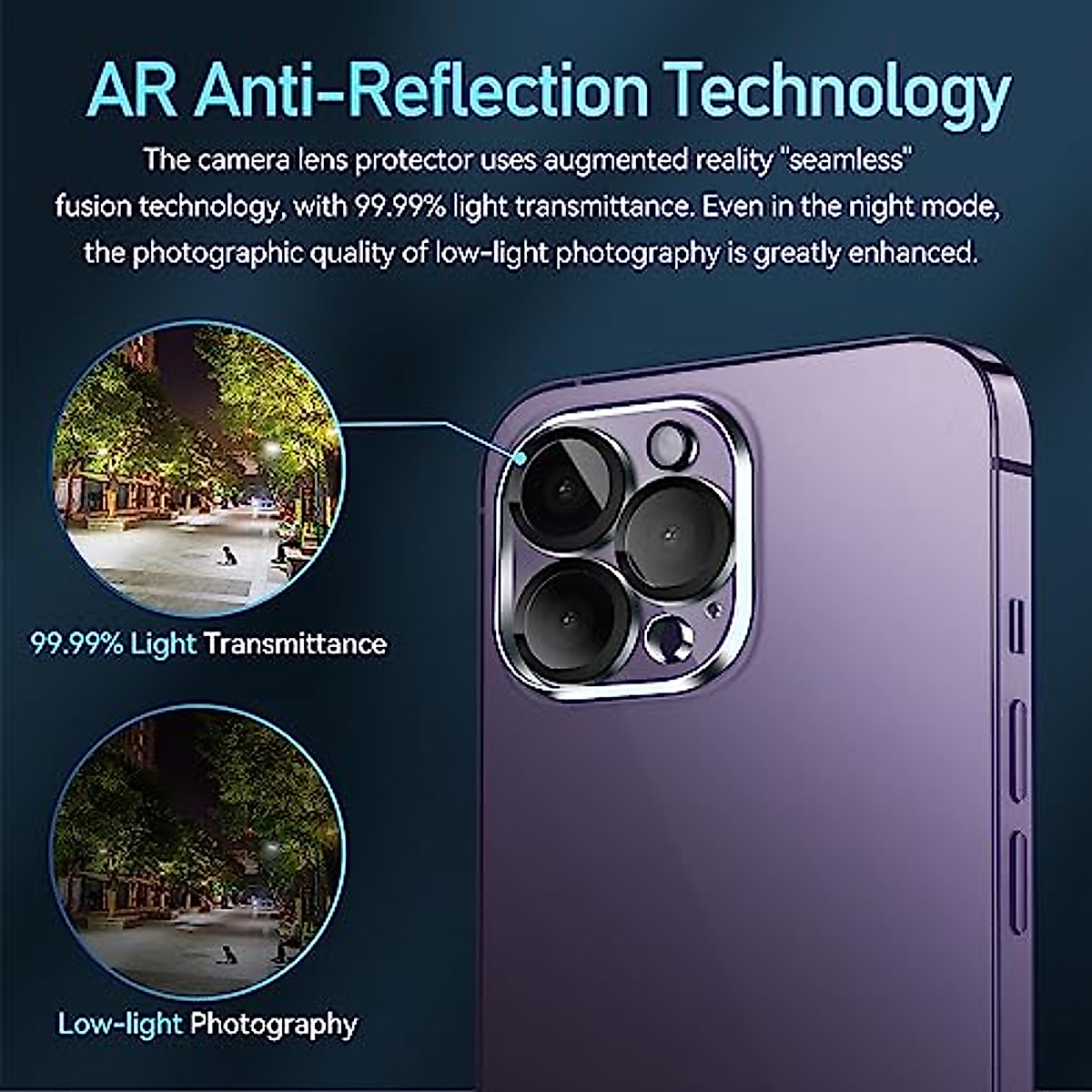 ivoler [4 Pack] Camera Lens Protector for iPhone 14 Pro Max /14 Pro Camera Screen Protector Tempered Glass[Case Friendly][New Version],Scratch-Resistant,Easy Installation,Clear+Black Circle