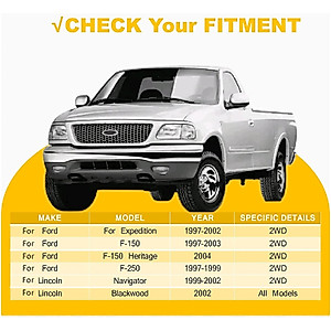 AMFULL New 16-PC 2WD Front Lower Upper Control Arm w/Ball Joints Idler Arm Pitman Arm Tie Rod Ends Sway Bar Links Fit 1997-2003 For Ford For F-150 For F-250 Expedition For Lincoln Navigator Blackwood