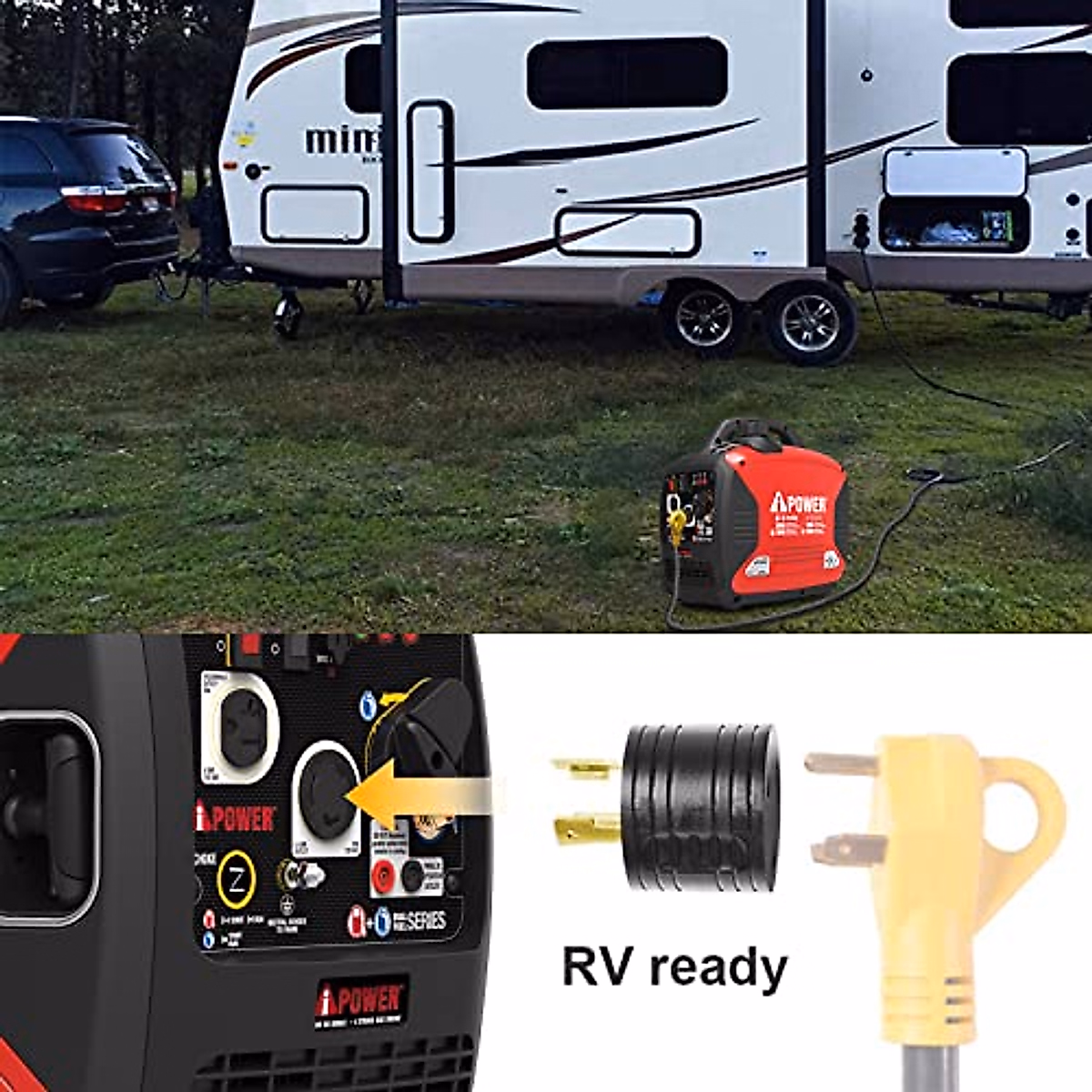 A-iPower SUA2000iD 2000 Watt Portable Inverter Generator Gas & Propane Powered, Small with Super Quiet Operation for Home, RV, or Emergency